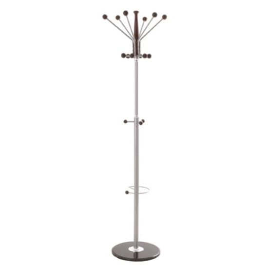 Kobe Metal Coat Stand With Umbrella Holder In Chrome And Brown ...