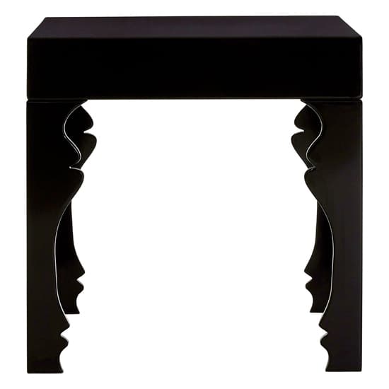 Louis Rectangular High Gloss Side Table In Black | Furniture in Fashion