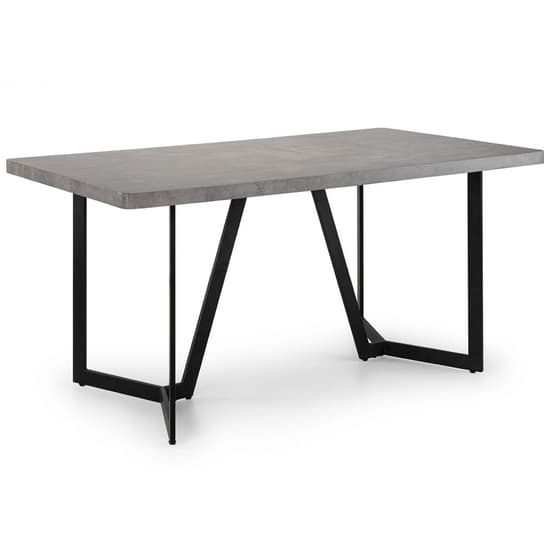 Malone Wooden Dining Table Rectangular In Concrete Effect | Furniture in Fashion