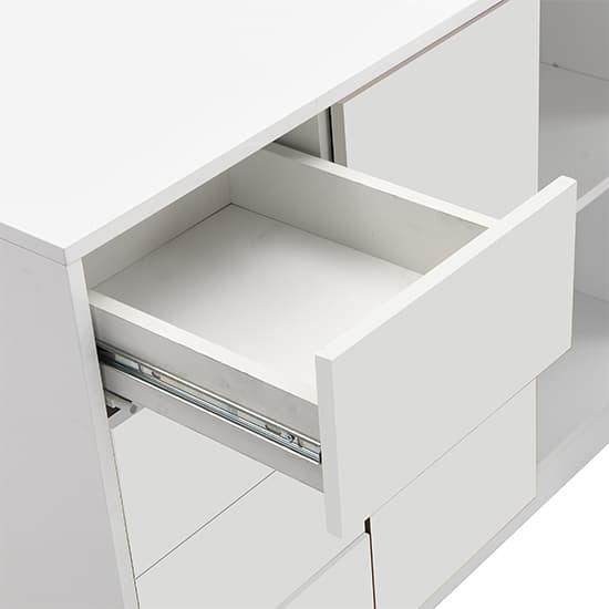 Matt Swivelling High Gloss Computer Desk In White | Furniture in Fashion