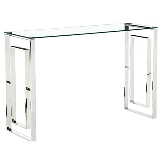 Maxon Clear Glass Console Table With Silver Metal Frame | Furniture in ...