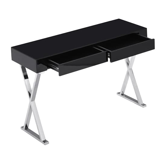 Mayline Glass Top High Gloss Console Table In Black | Furniture in Fashion