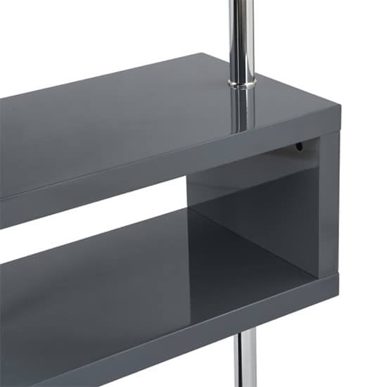 Miami High Gloss Slim Shelving Unit In Grey | Furniture in Fashion