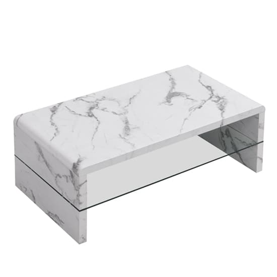 Momo High Gloss Coffee Table In Diva Marble Effect | Furniture in Fashion