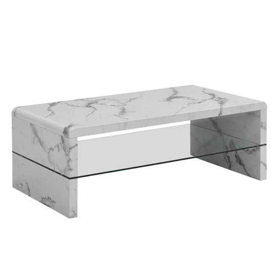 Momo High Gloss Coffee Table In Diva Marble Effect | Furniture in Fashion