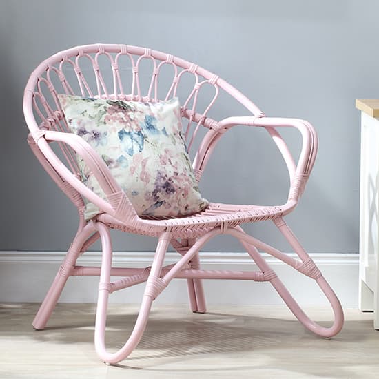Nanding Rattan Accent Armchair In Pink | Furniture in Fashion