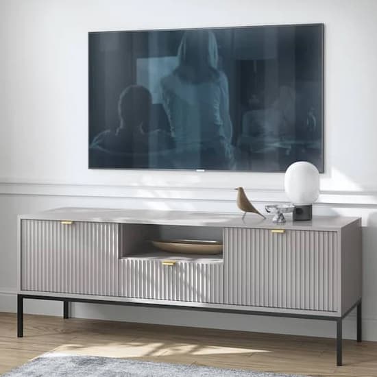 Napa Wooden TV Stand With 2 Doors In Matt Grey | Furniture in Fashion