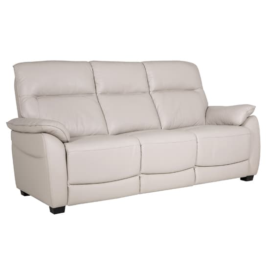 Neci Leather Fixed 3 Seater Sofa In Cashmere | Furniture in Fashion