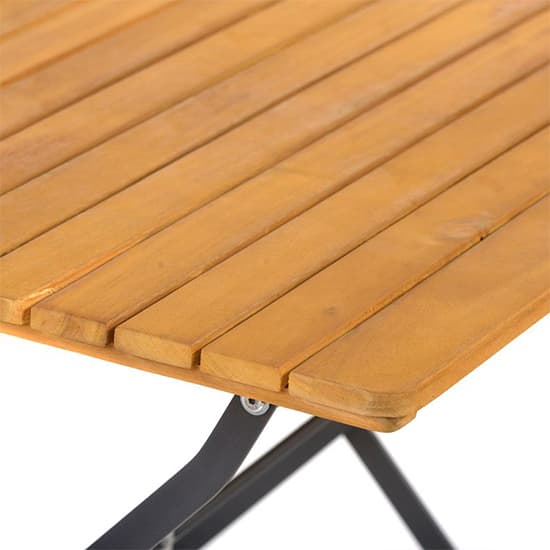 Noah Acacia Wood Folding Dining Table Square In Stained Wood ...