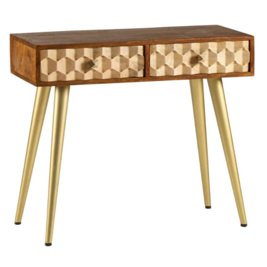 Nosid Wooden Console Table In Dark Walnut With 2 Drawers | Furniture in ...