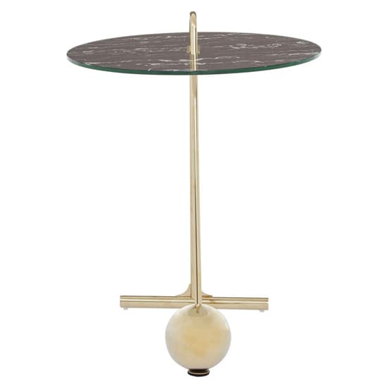 Orizone Black Marble Effect Glass End Table With Gold Base | Furniture ...
