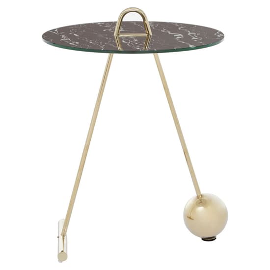 Orizone Black Marble Effect Glass End Table With Gold Base | Furniture ...