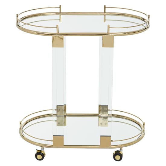 Orizone Oval Clear Glass Top Drinks Trolley With Gold Frame | Furniture ...