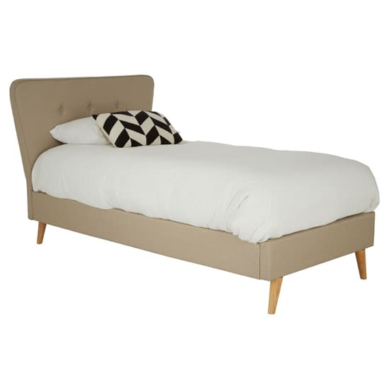 Parumleo Fabric Single Bed In Beige | Furniture in Fashion