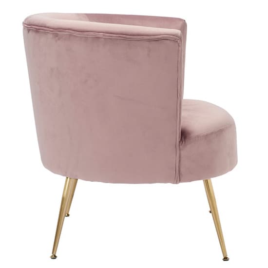 Phobia Velvet Tub Chair With Gold Metal Legs In Pink | Furniture in Fashion
