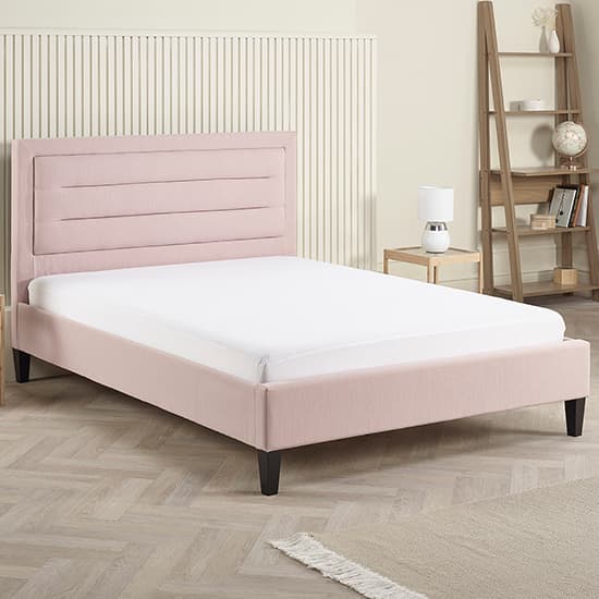 Picasso Fabric Small Double Bed In Pink | Furniture in Fashion