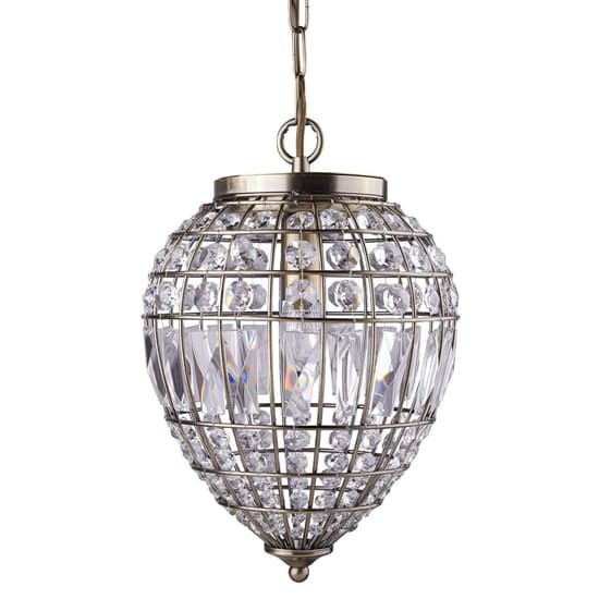 Pineapple Crystal Glass Buttons Pendant Light In Antique Brass ...