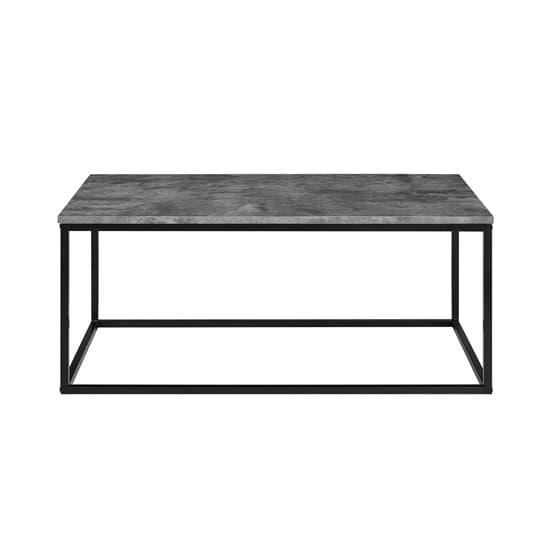 Preston Wooden Coffee Table Rectangular In Dark Concrete Effect ...