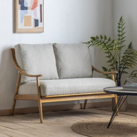 Radiant Fabric 2 Seater Sofa With Wooden Frame In Natural | Furniture in Fashion