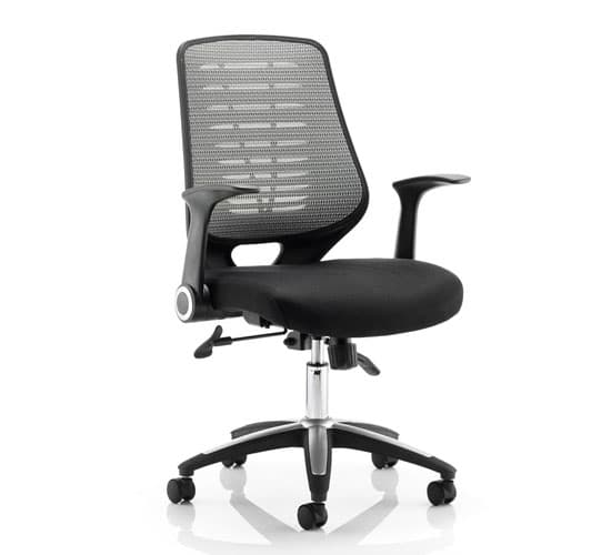 Relay Task Silver Back Office Chair With Airmesh Black Seat | Furniture ...
