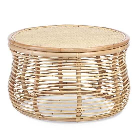 Rybnik Round Wicker Top Rattan Coffee Table In Natural | Furniture in ...