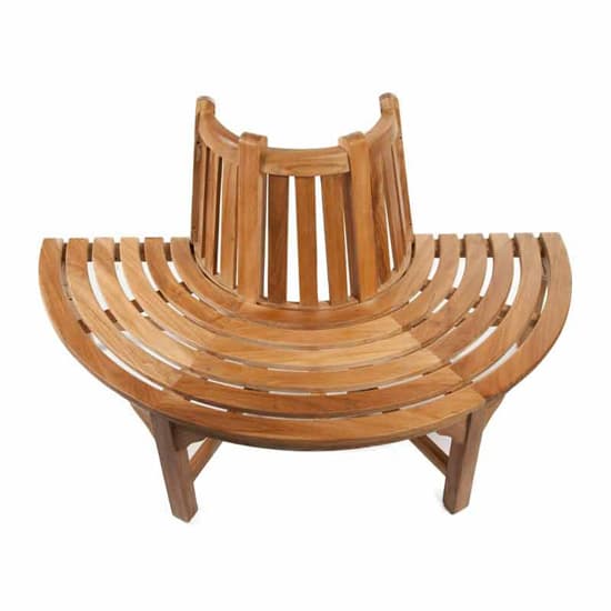 Salvo Teak Wood Half Circle Tree Seating Bench In Teak | Furniture in ...
