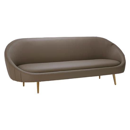 Seginus Upholstered Faux Leather 3 Seater Sofa In Brown | Furniture in ...