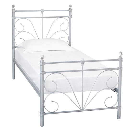 Sienna Metal Single Bed In Silver | Furniture in Fashion