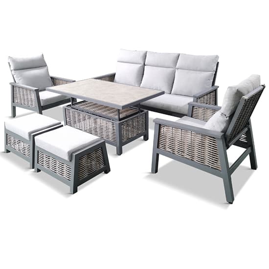 Silas Aluminium Lounge Dining Set With Adjustable Table | Furniture in ...