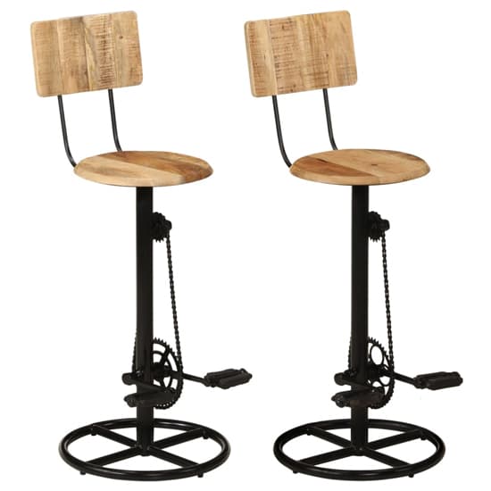 Stacy Natural Solid Mango Wooden Bar Stools In A Pair | Furniture in ...