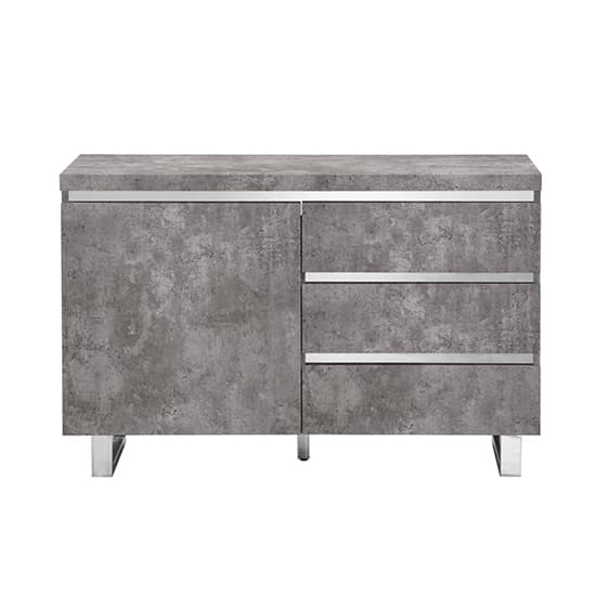 Sydney Small Sideboard With 1 Door 3 Drawer In Concrete Effect ...