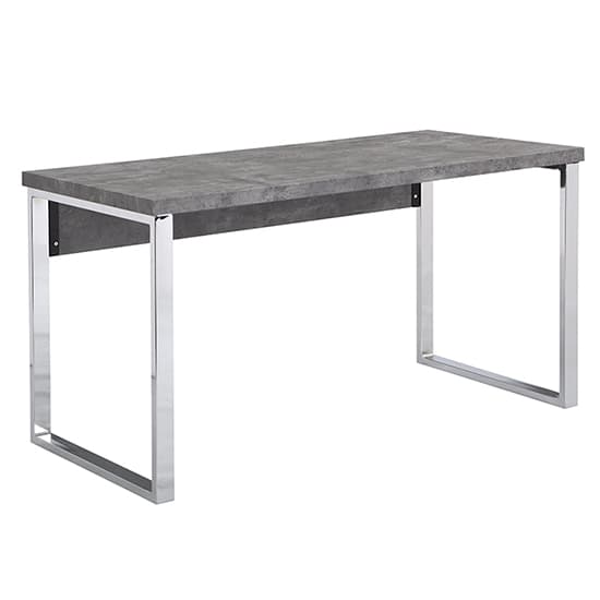 Sydney Wooden Laptop Desk In Concrete Effect With Chrome Frame ...