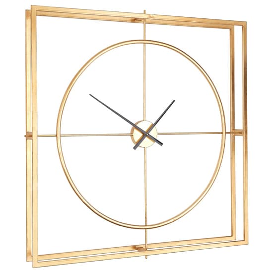 Trigona Square Metal Wall Clock In Gold Frame | Furniture in Fashion
