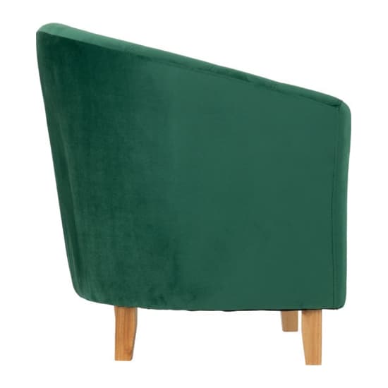 Trinkal Velvet Tub Chair In Emerald Green With Wooden Legs | Furniture ...
