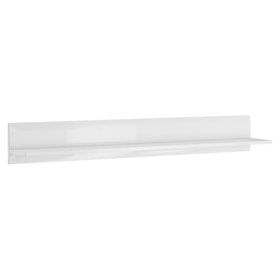Trail High Gloss Wall Shelf 180cm In White | Furniture in Fashion
