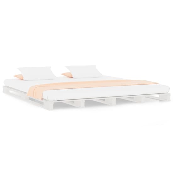 Urika Solid Pine Wood Small Double Bed In White | Furniture in Fashion