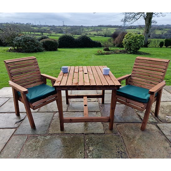 Vail Timber Brown Dining Table Small With 2 Chairs And Cushion ...