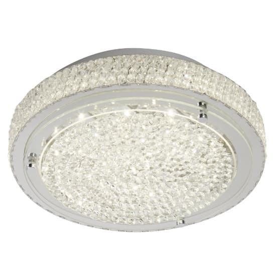 Vesta LED Flush Light In Chrome With Crystal Centre Decor | Furniture ...