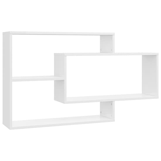 Visola High Gloss Rectangular Wall Shelves In White | Furniture in Fashion