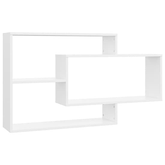 Visola Wooden Rectangular Wall Shelves In White | Furniture in Fashion