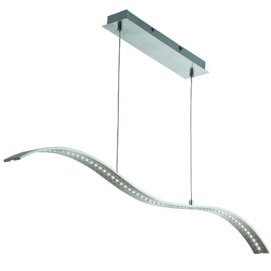 Wavy LED Bar Light In Satin Silver With Clear Glass | Furniture in Fashion