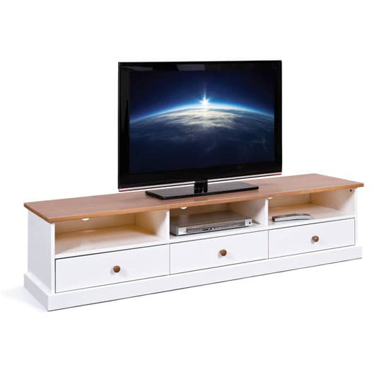 Westerland FSC Wooden TV Stand In White And Oak | Furniture in Fashion