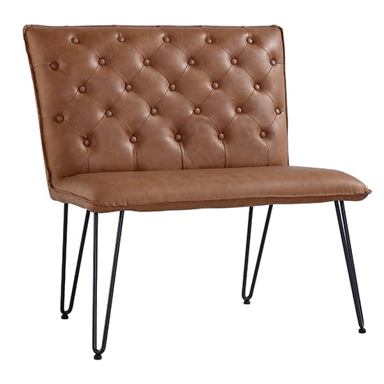 Wichita Faux Leather Small Dining Bench In Tan | Furniture in Fashion