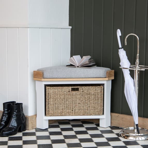 Hallway corner bench seat store