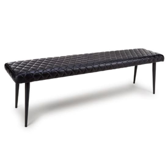 Allen Genuine Buffalo Leather Dining Bench In Black | Furniture in Fashion