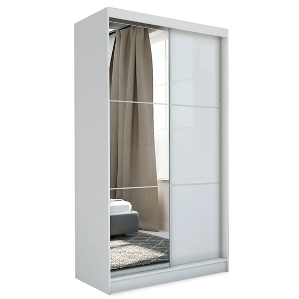 Cardwell Small Wooden Wardrobe With 2 Sliding Doors In White