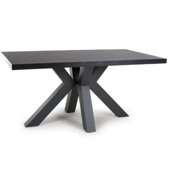 Clovis Large Wooden Rectangular Dining Table In Black