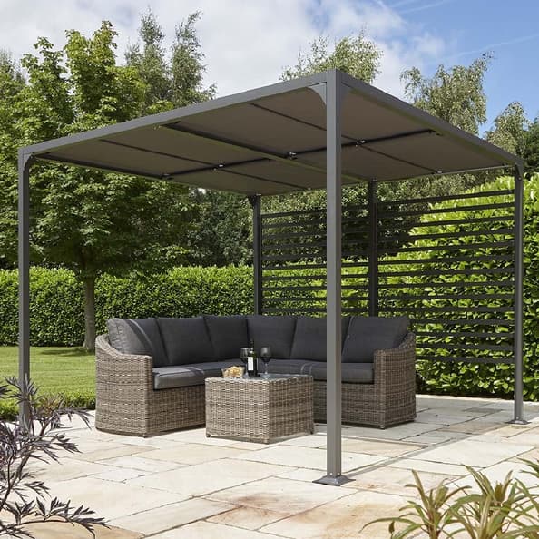 Faversham Small Aluminium Garden Canopy In Grey