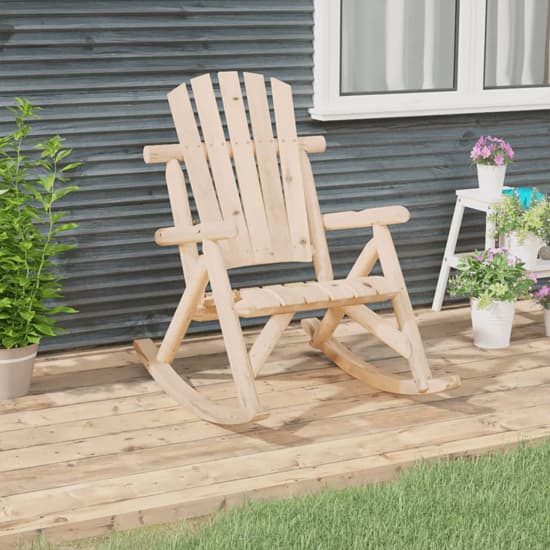 Grace Solid Wood Spruce Garden Rocking Armchair In Light Brown ...