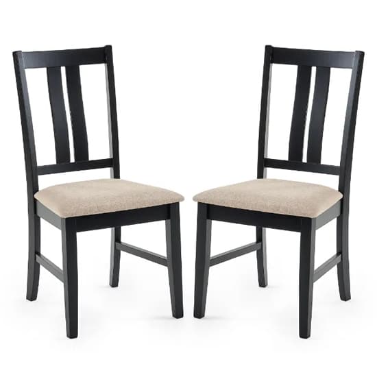 Harrison Black Wooden Dining Chairs In Pair | Furniture in Fashion